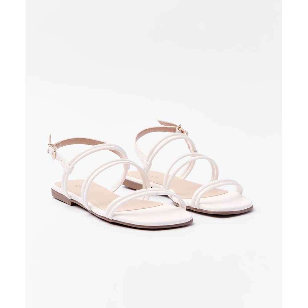SANDALIA RASTEIRA TIRINHAS OFF WHITE - Mr Cat - Desktop